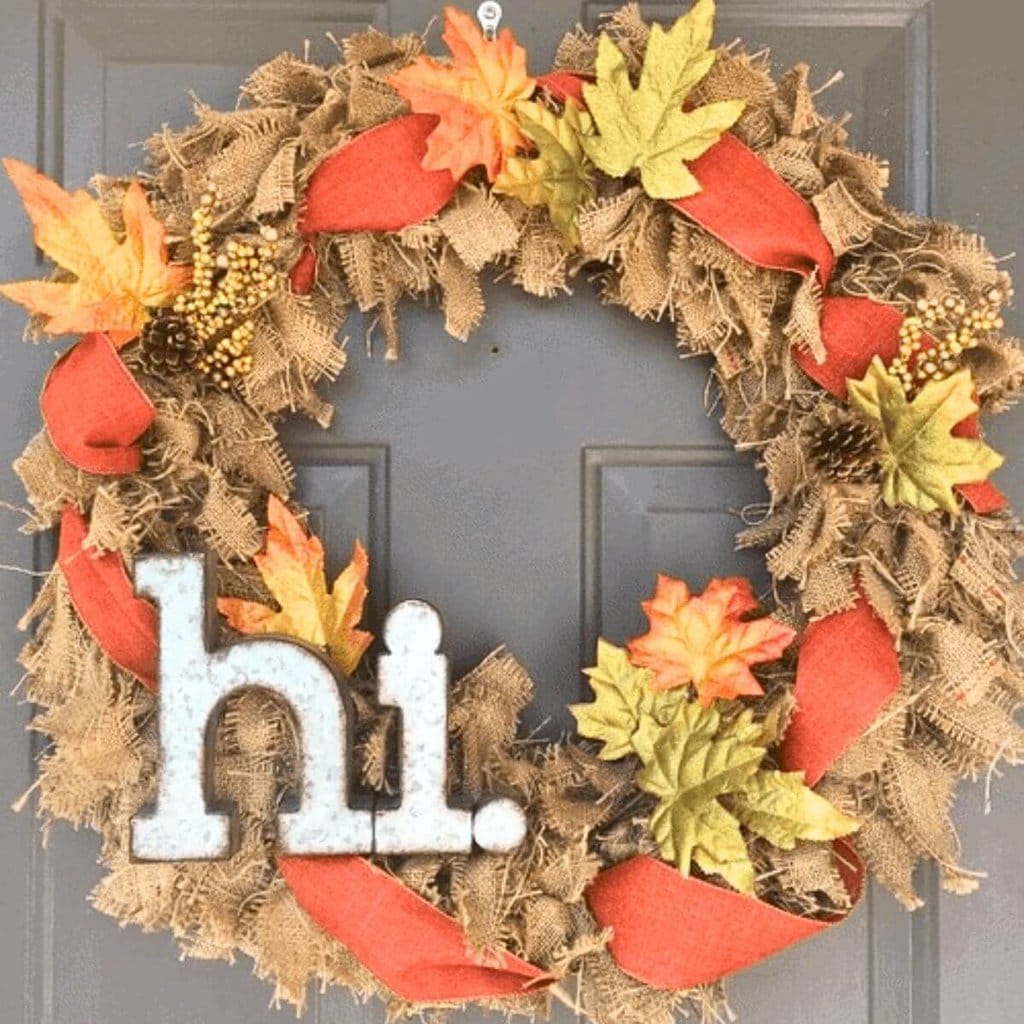 Easy DIY Burlap Shag Wreath - The Savvy Sparrow