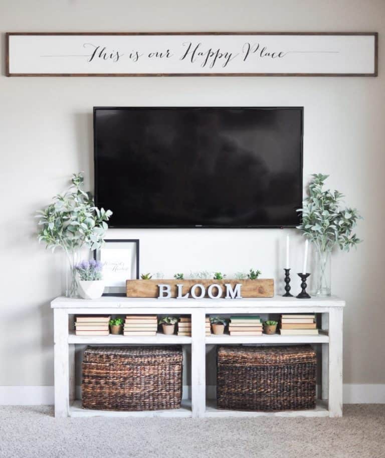 How to Decorate Around a TV - The Savvy Sparrow