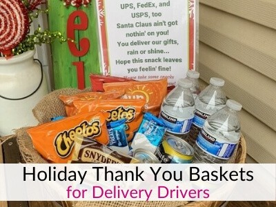 Holiday Thank You Basket for Delivery Drivers with Free Printable