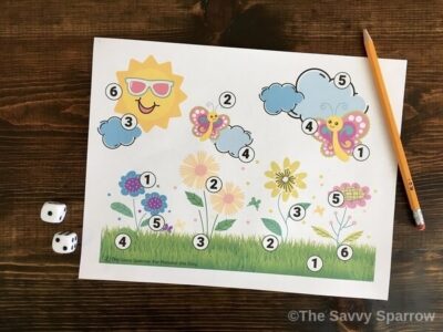 Free Printable Roll and Cover Dice Games for Kids