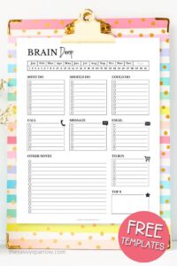 Free Brain Dump Template to Get Yourself Organized