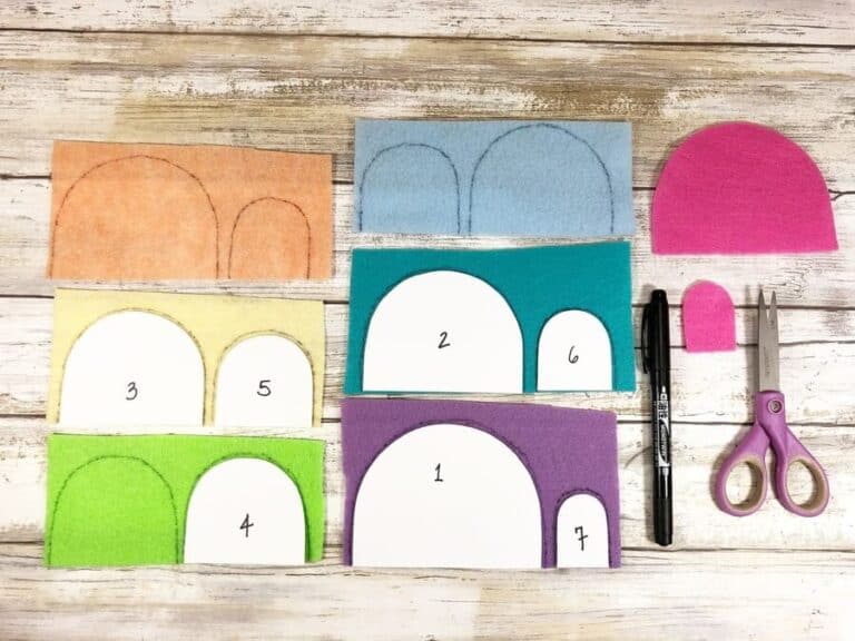 Cute Felt Rainbow Crafts with Printable Rainbow Template