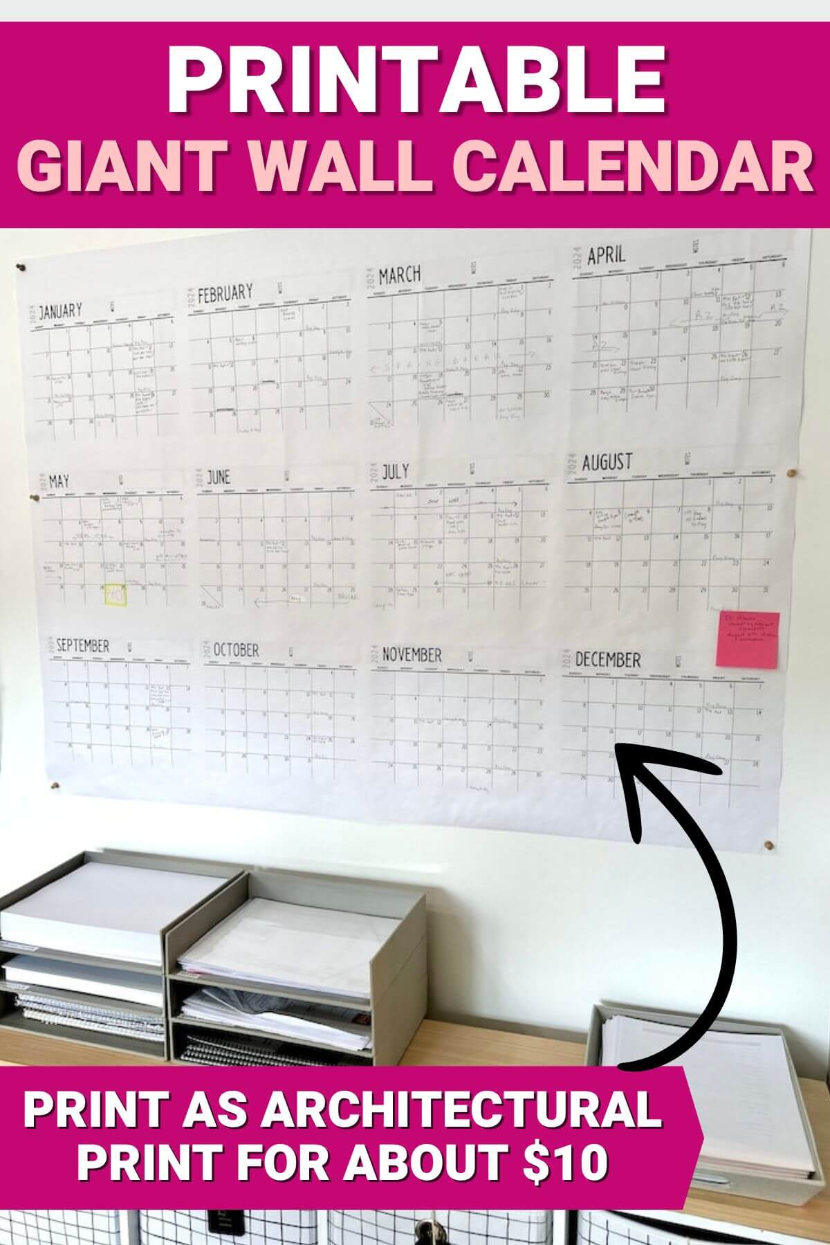 Printable 2025 Giant Wall Calendar - See All 12 Months at Once!