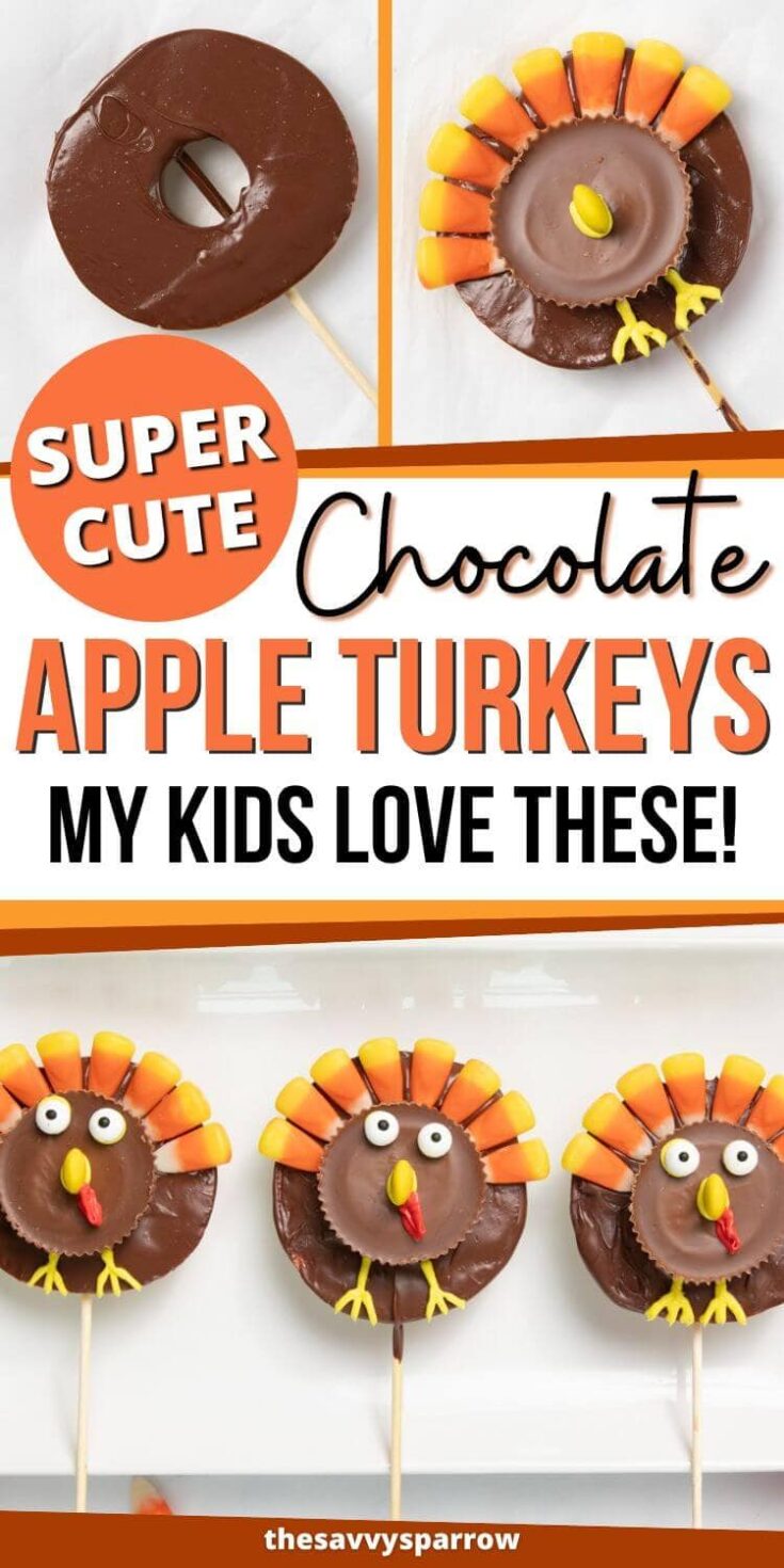 Chocolate Covered Apple Slice Turkey Treats
