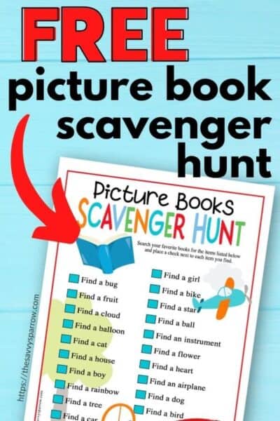 Picture Book Scavenger Hunt with FREE Printable