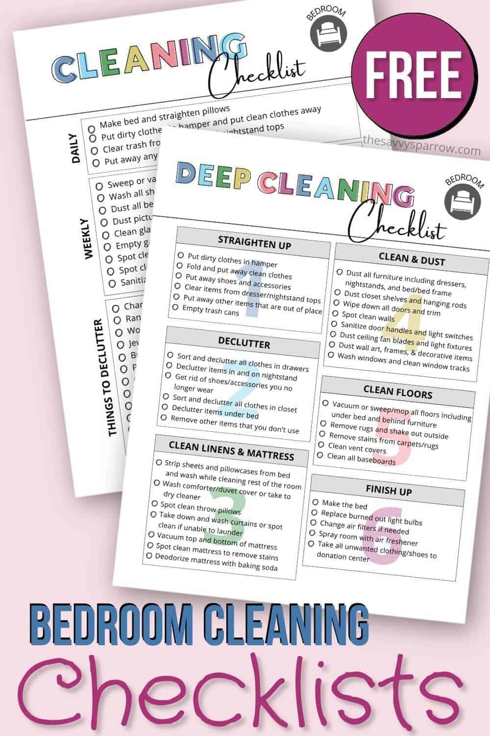 The Ultimate Bedroom Cleaning Checklist - Daily, Weekly, and Deep Cleaning!