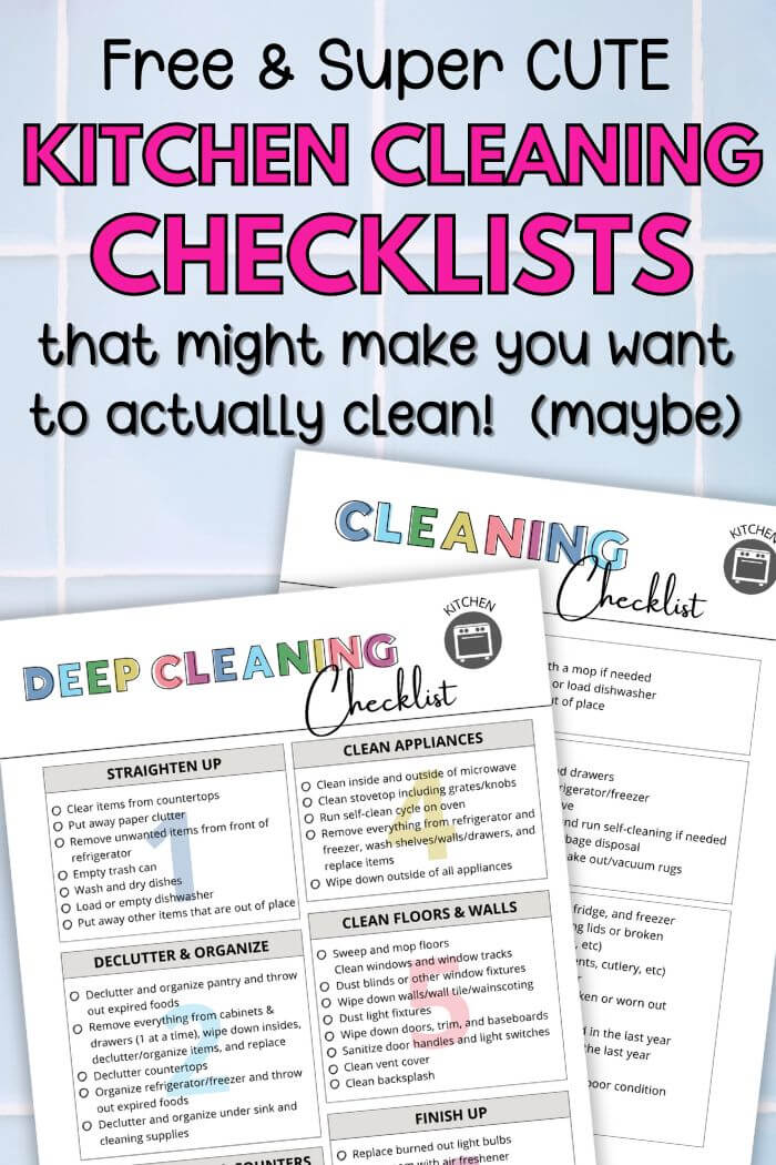 These Kitchen Cleaning Checklists May Inspire You to CLEAN!