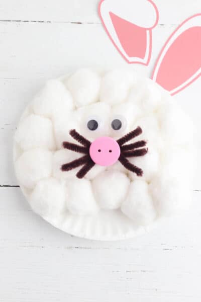 Easy Paper Plate Bunny Craft for Kids - with Template!