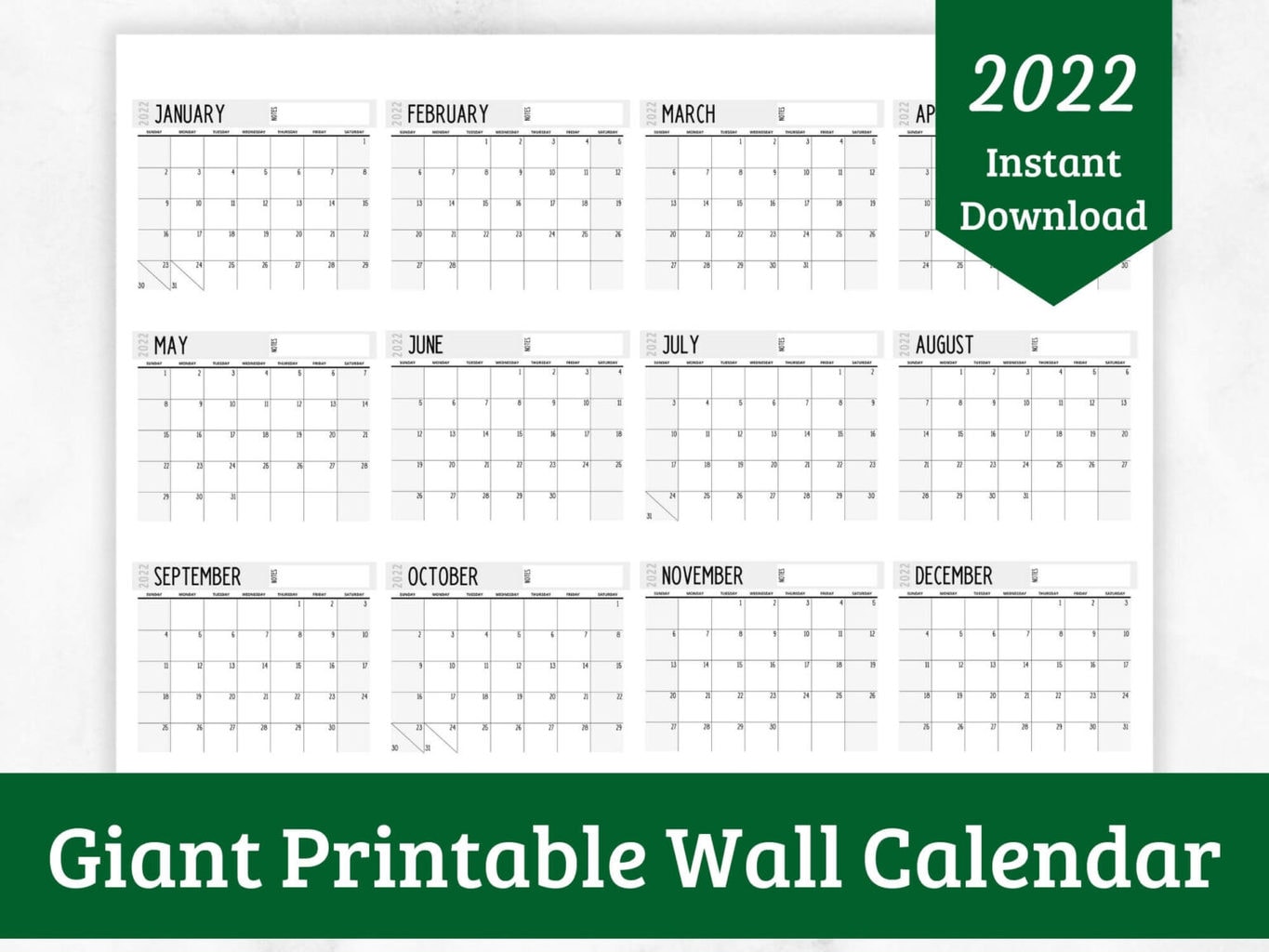 DIY Large Wall Calendar - See All 12 Months at One Time!