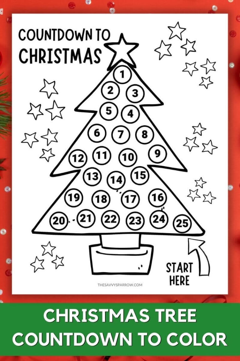 Printable Christmas Countdown Coloring Pages - Countdown to Christmas!