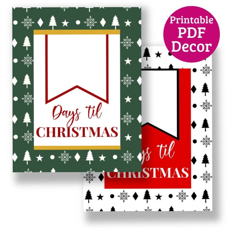 3 Printable Christmas Countdown Signs To Frame for DIY Holiday Decor!