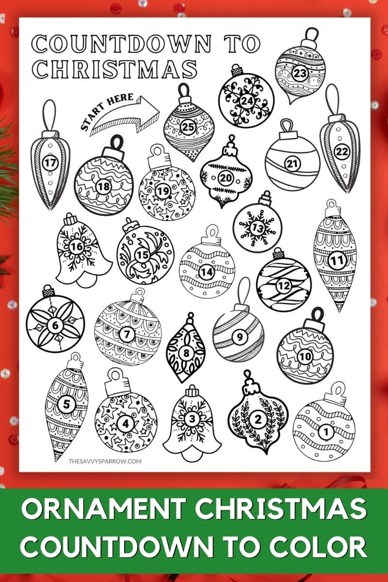 Printable Christmas Countdown Coloring Pages - Countdown to Christmas!