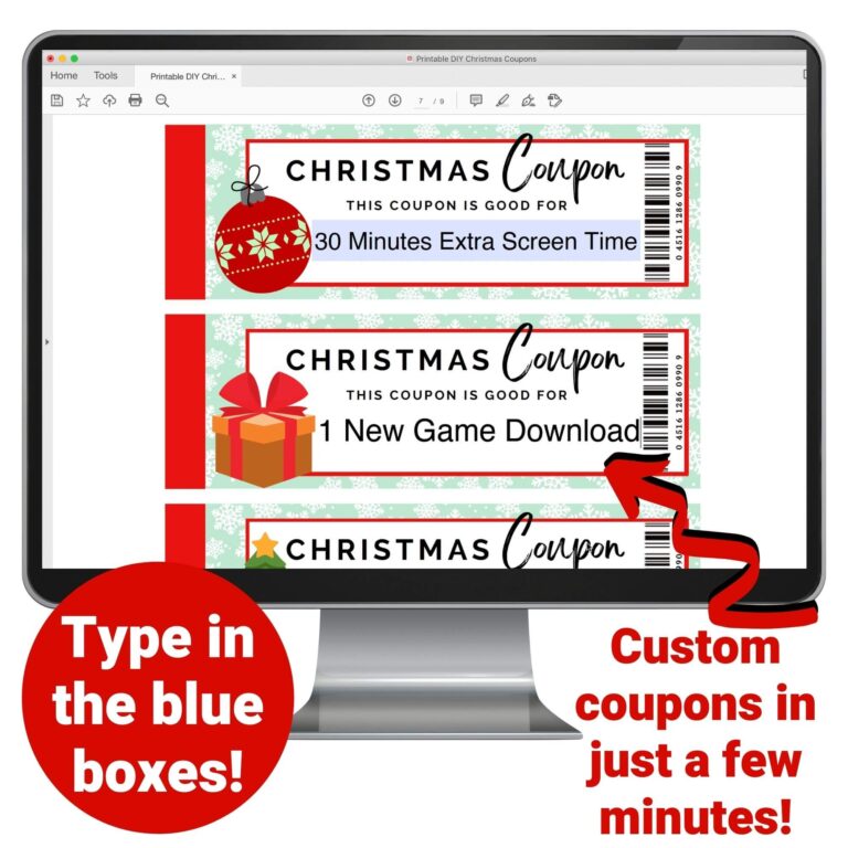 Christmas Coupon Book Template - Awesome Printable Gift Idea!