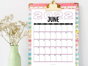 Free Printable Monthly Calendar for 2022- 4 Calendar PDFs to Print Now!