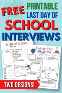Last Day of School Interview for Kids - Free Printable Questionnaire