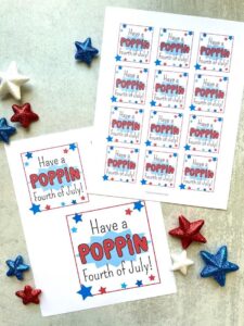 Free Poppin' Fourth of July Gift Tags - Tons of July 4th Party Favor Ideas!