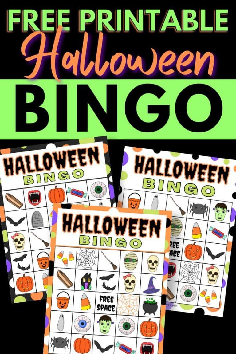 Free Printable Halloween Bingo Game with 6 Cute Game Cards!