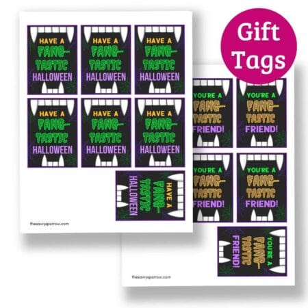 Printable Fang-tastic Halloween Gift Tags - Easy Classroom Gifts!