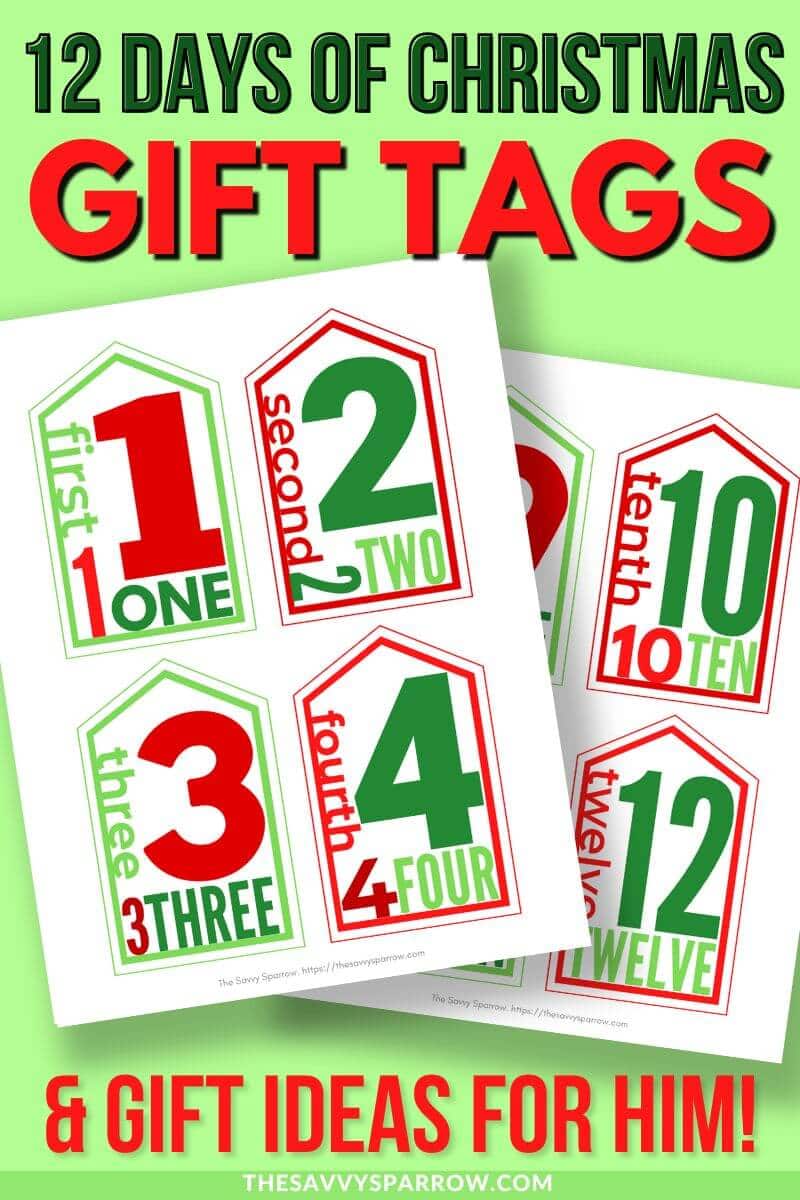 12 Days of Christmas Gifts for Him (with Printable Gift Tags!)