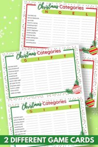 Printable Christmas Scattergories Game with 60+ Categories!