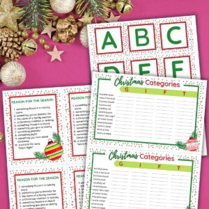 Printable Christmas Scattergories Game with 60+ Categories!