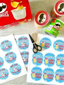 Pringles Christmas Gifts for Kids with Printable Chip Gift Tags