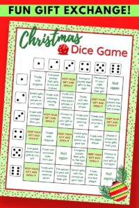 The Christmas Dice Game - A Fun Gift Exchange Printable Game!