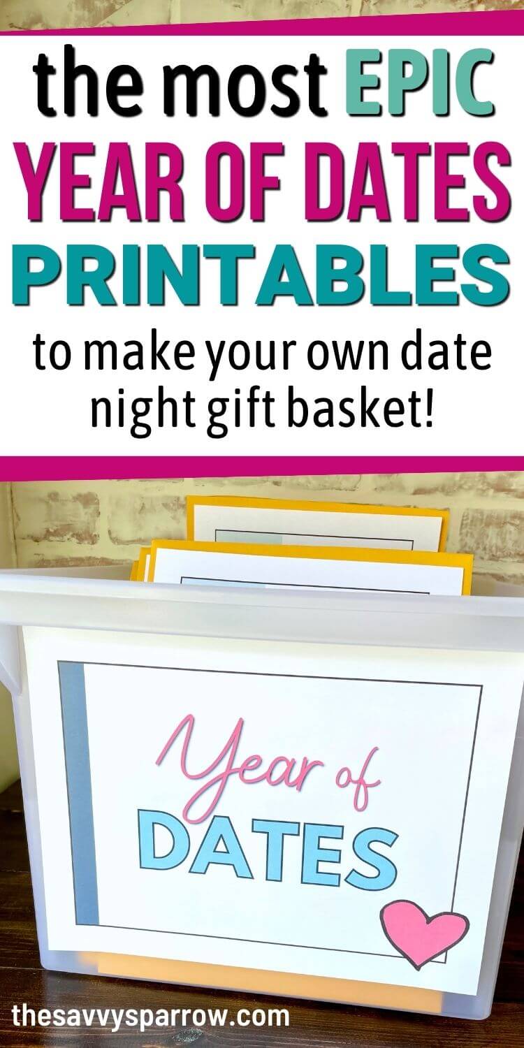 A Year of Dates - 12 Fun Pre-Planned Date Ideas with Printables