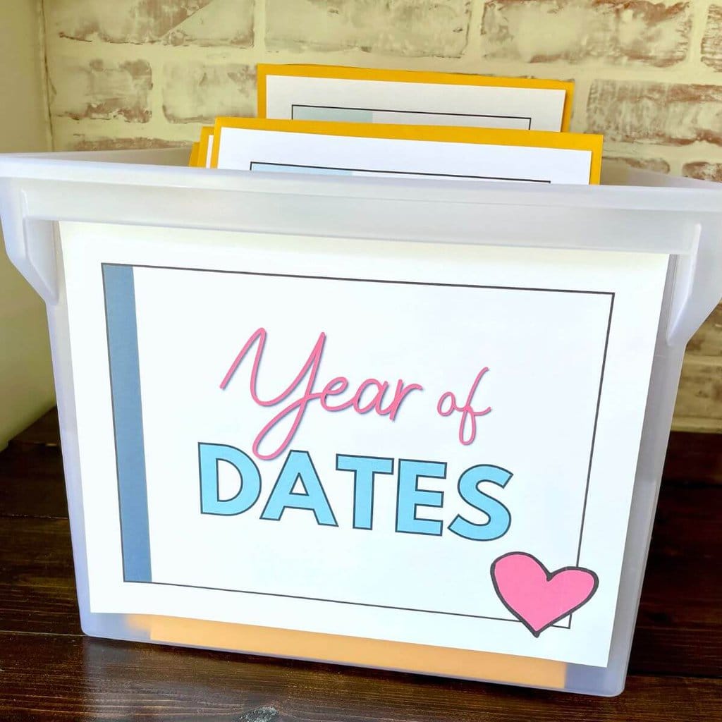A Year of Dates - 12 Fun Pre-Planned Date Ideas with Printables