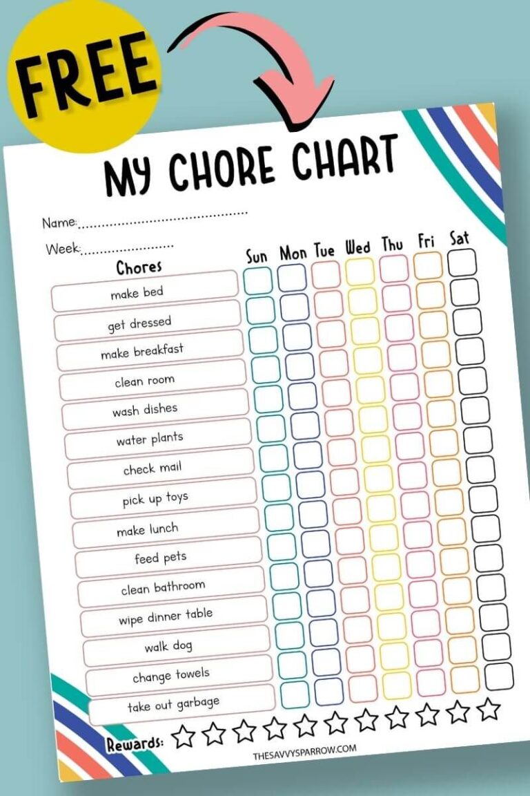 Free Printable Chore Charts for Kids - Tons of Options!