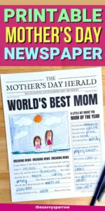 The Mother's Day Newspaper - A Fun All About Mom Worksheet