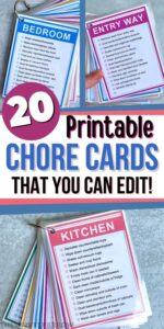 Printable Chore Cards to Help You with Room-by-Room Cleaning