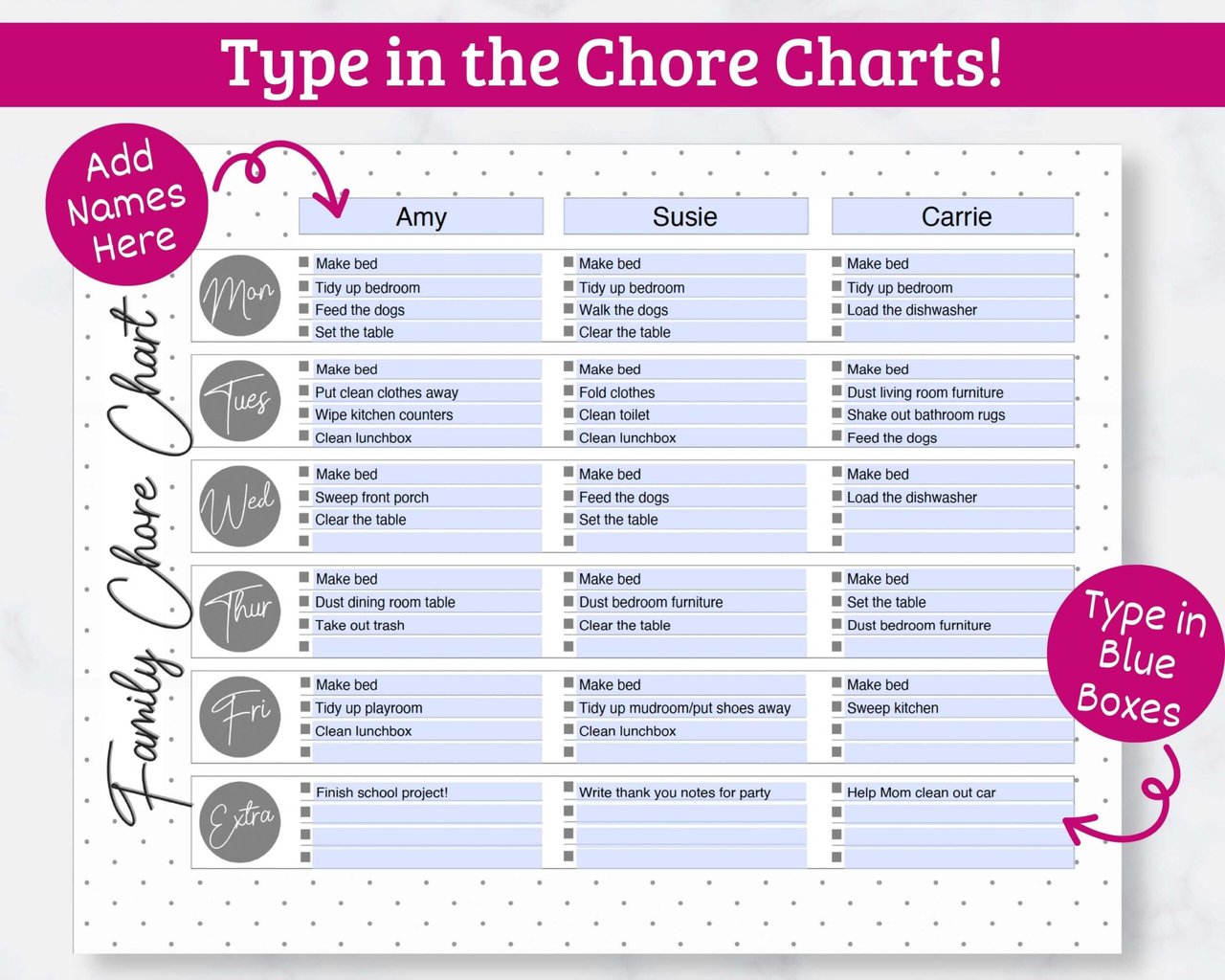 The Family Chore Chart Printable that Helps Keep a Clean House
