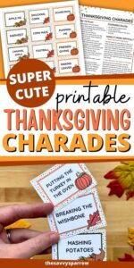 Printable Thanksgiving Charades Game for Easy After-Dinner Fun!