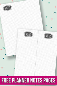 Free Printable Notes Pages for Your Planner - 11 Different Templates!