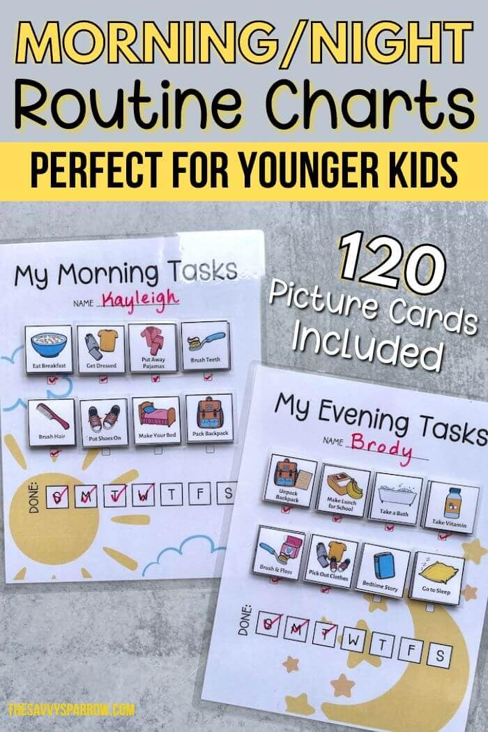 Kids' Daily Schedule Template with Picture Cards
