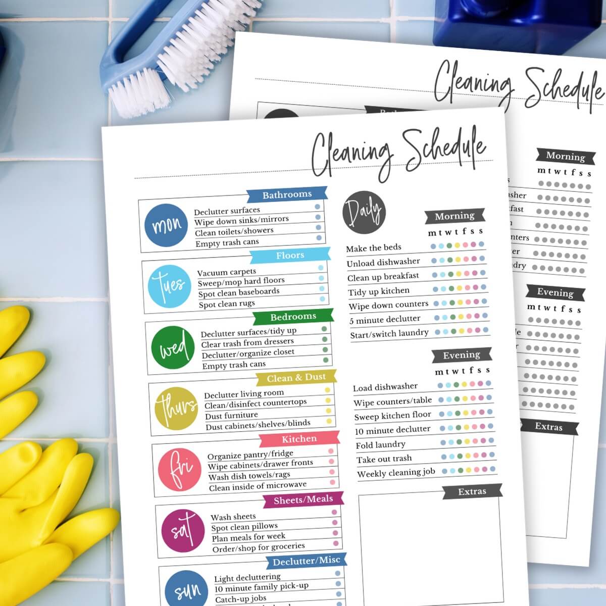 A Realistic Cleaning Schedule for Working Moms (Free Chart) - The Savvy ...