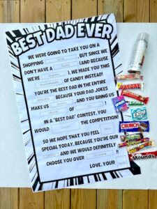 Make this Father's Day Candy Poster for Dad - Printable!