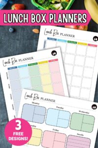 Free Printable Lunch Box Planner for Kids' School Lunches