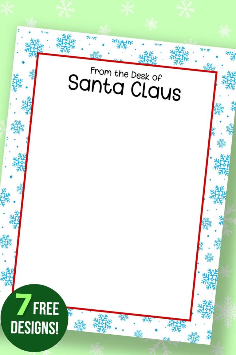 Free Printable Santa Letterhead - 7 Templates to Choose From - The ...