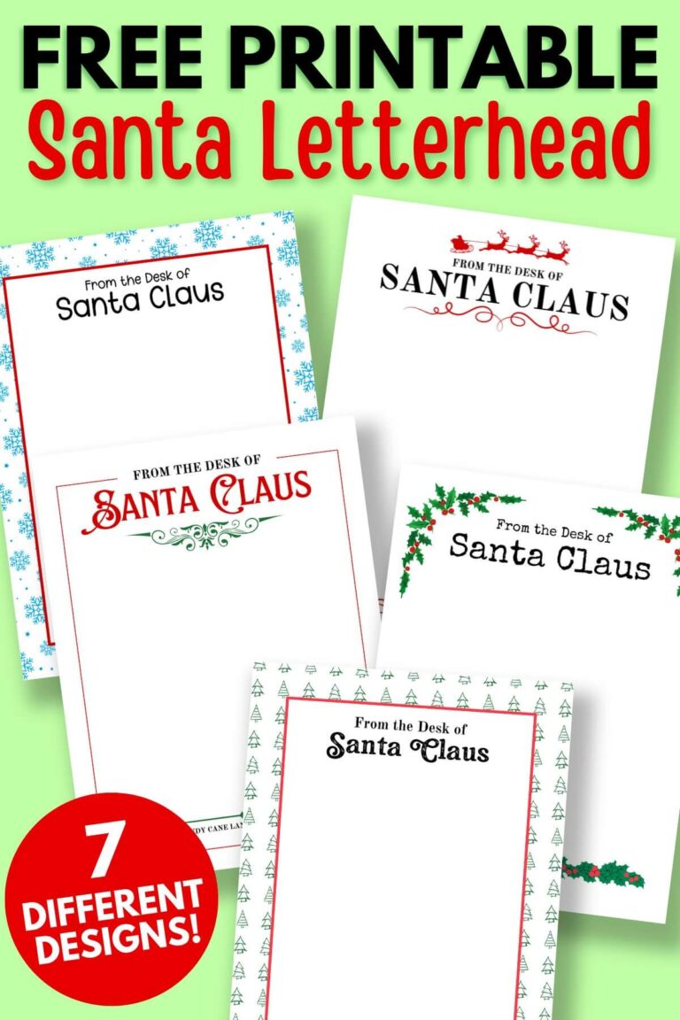 Free Printable Santa Letterhead - 7 Templates to Choose From - The ...