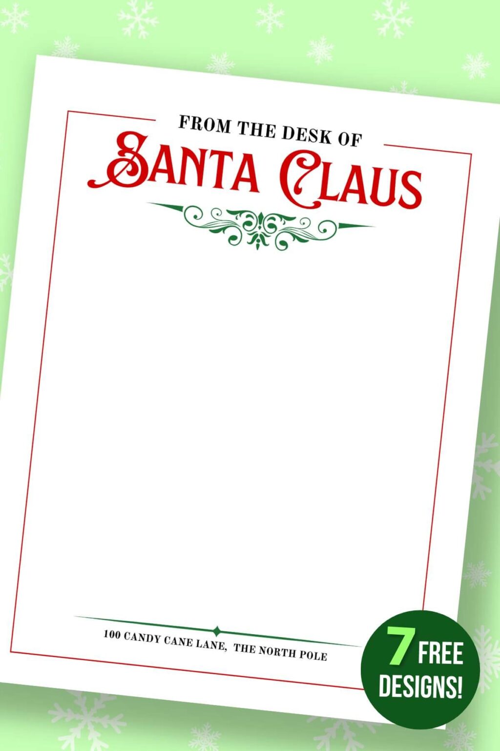 Free Printable Santa Letterhead - 7 Templates to Choose From - The ...