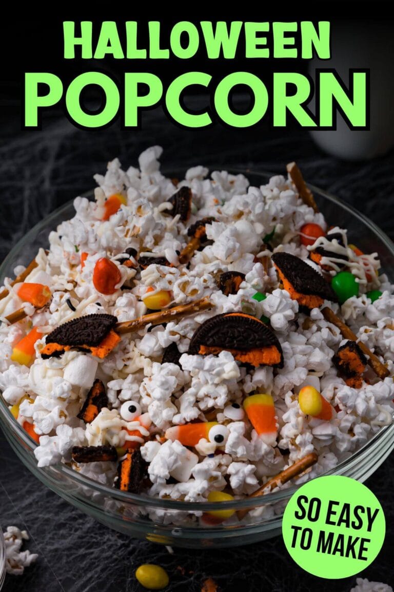 Easy Halloween Popcorn Snack Mix - The Savvy Sparrow