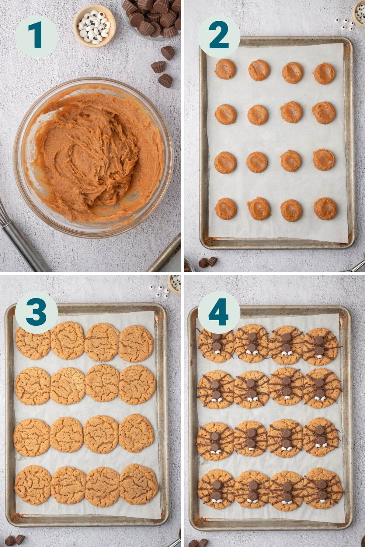Peanut Butter Spider Cookies with Reese's Peanut Butter Cups