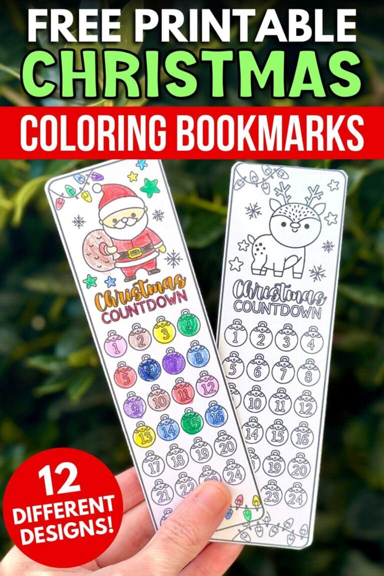 Free Printable Christmas Coloring Bookmarks - The Savvy Sparrow