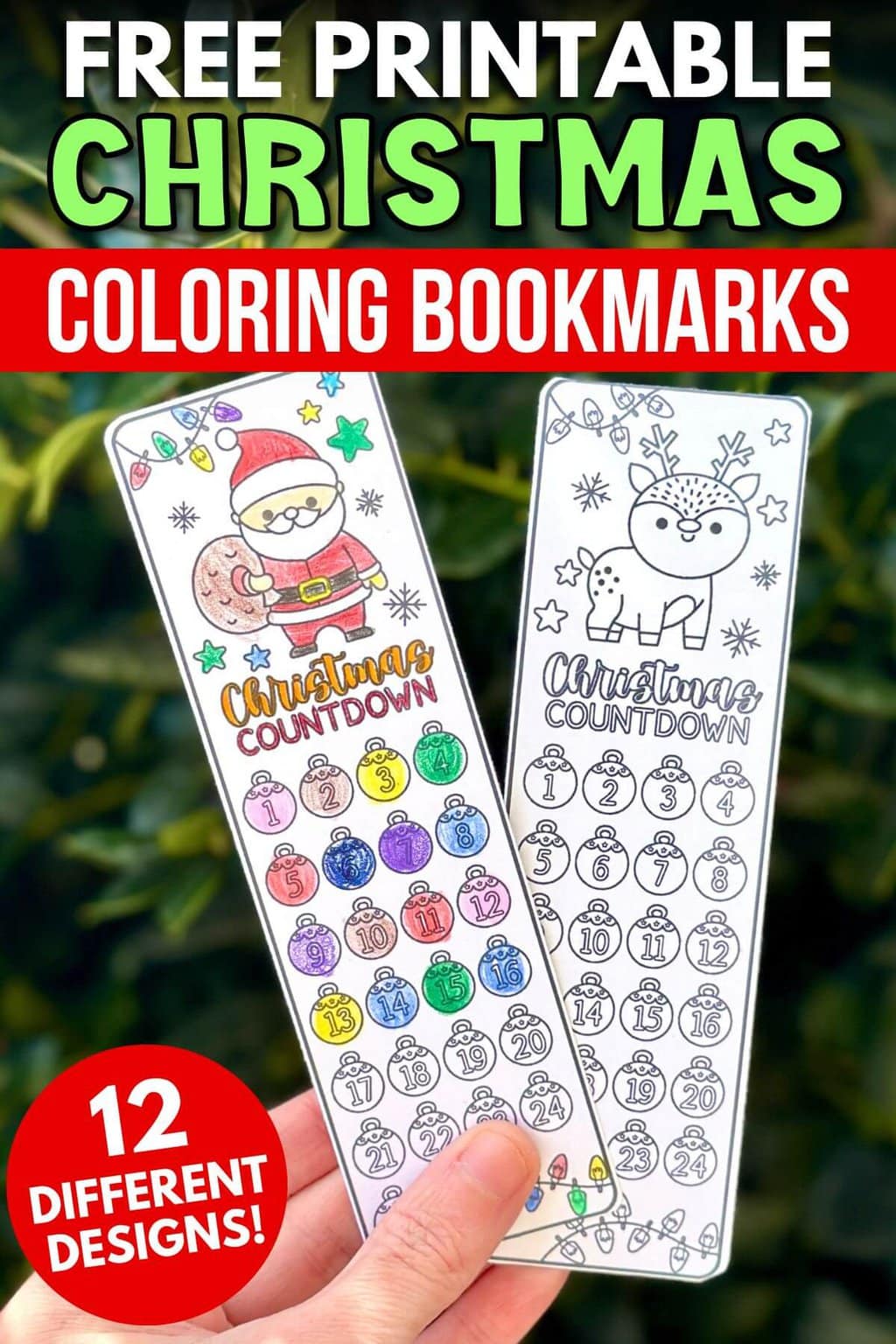Free Printable Christmas Coloring Bookmarks - The Savvy Sparrow