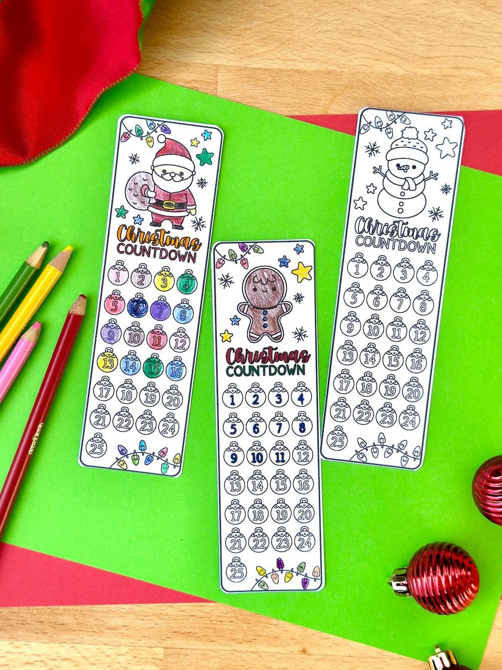 Free Printable Christmas Coloring Bookmarks - The Savvy Sparrow