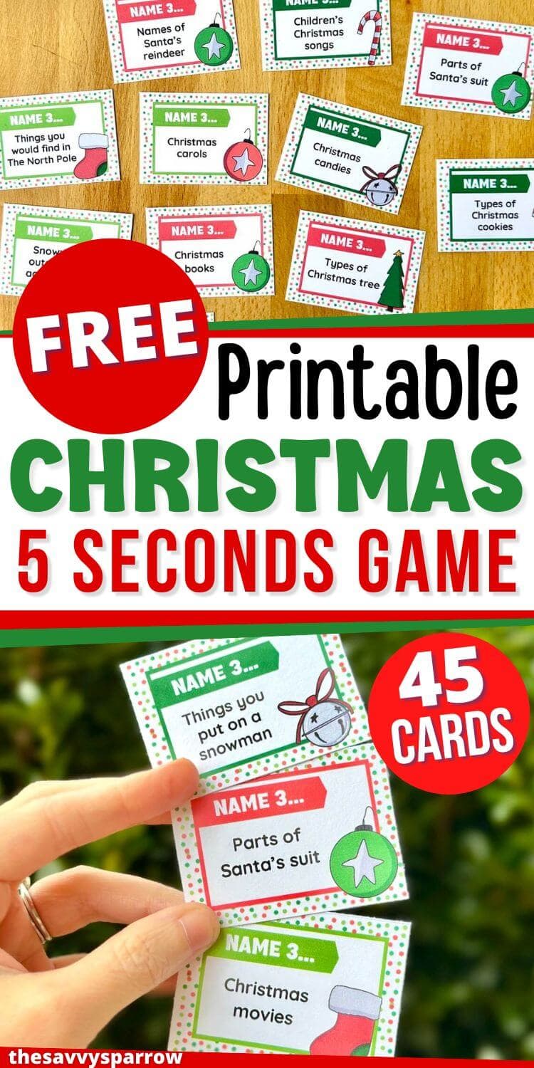 5 Seconds Christmas Game - A Fast-Paced Fun Party Game! - The Savvy Sparrow