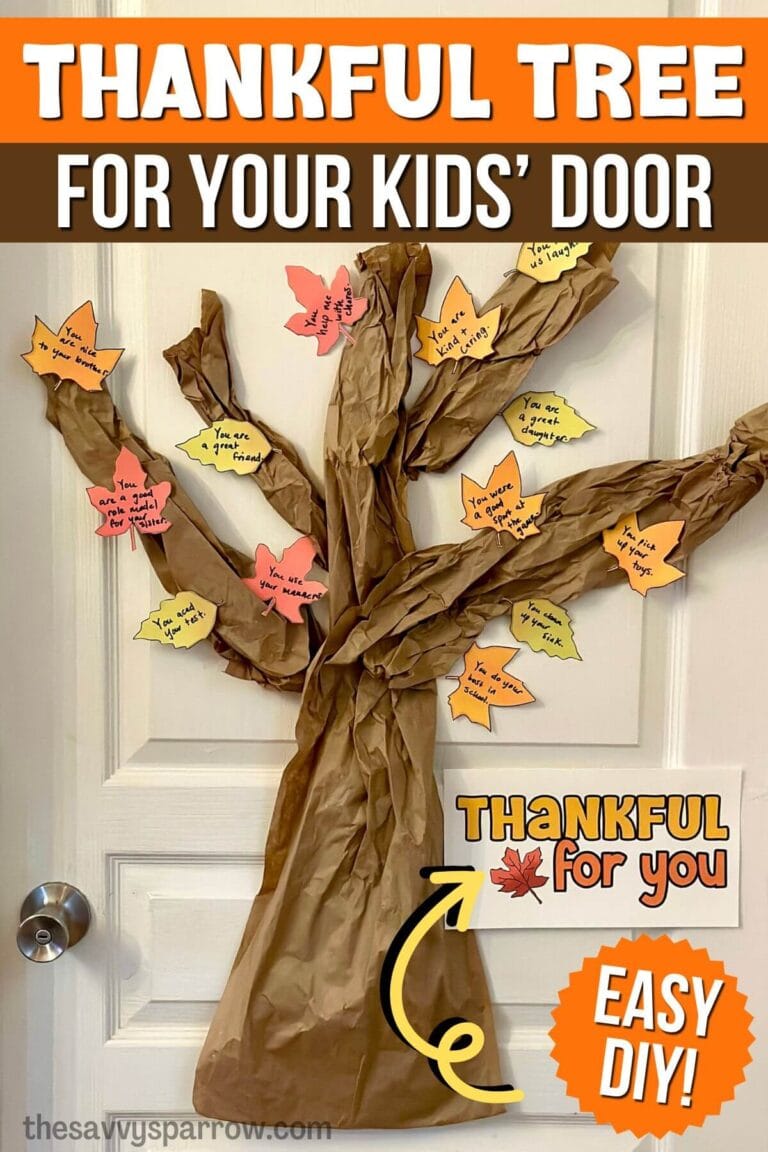 How to Make a Thankful Tree for Your Kids' Bedroom Doors - The Savvy ...