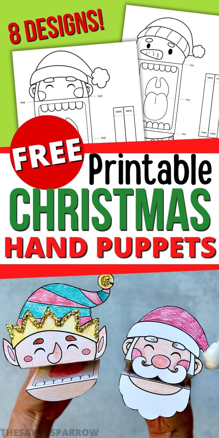 Christmas Hand Puppets - Free Printable Christmas Craft for Kids - The ...